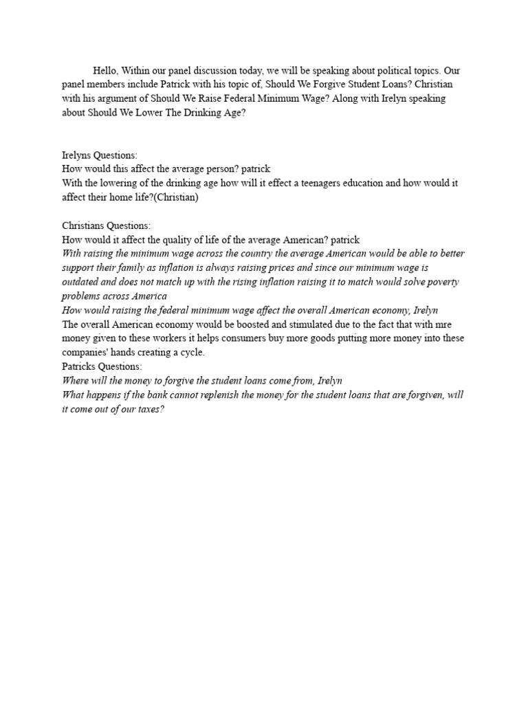 Politics Panel Discussion | PDF