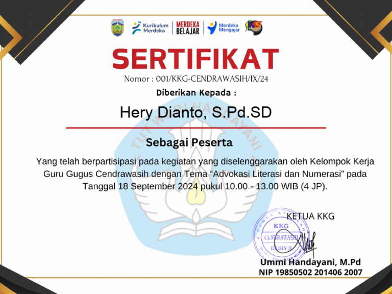 Sertifikat KKG | PDF