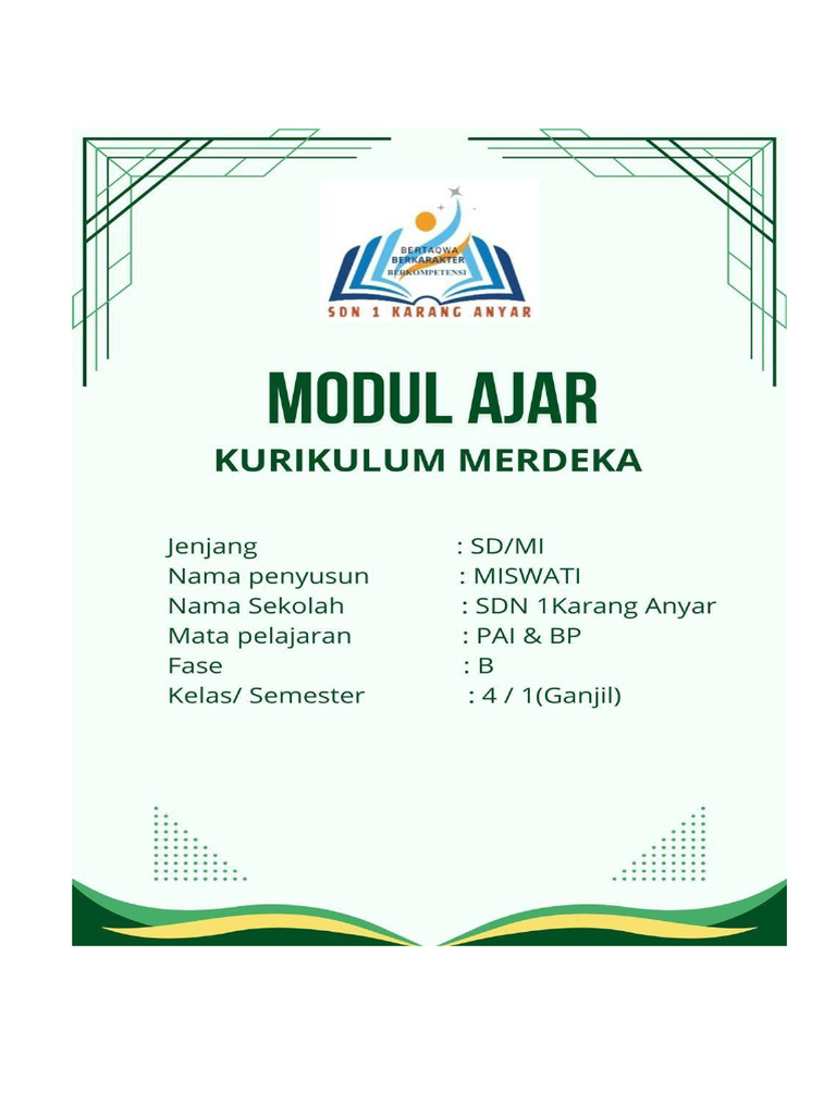 MODUL AJAR PBL PPL PPG 2024 | PDF