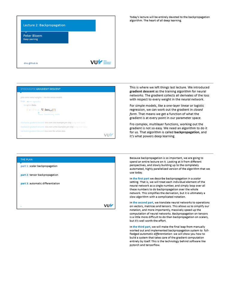 Lecture02 Backpropagation Annotated | PDF | Gradient | Deep Learning