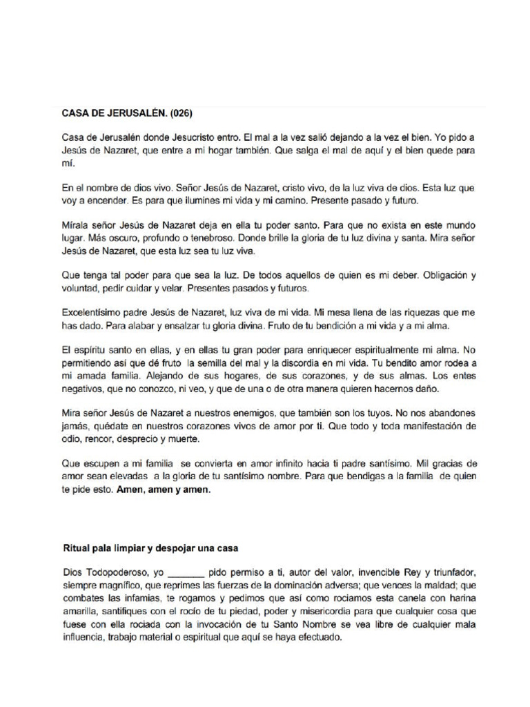 Oracion A La Casa de Jerusalen | PDF