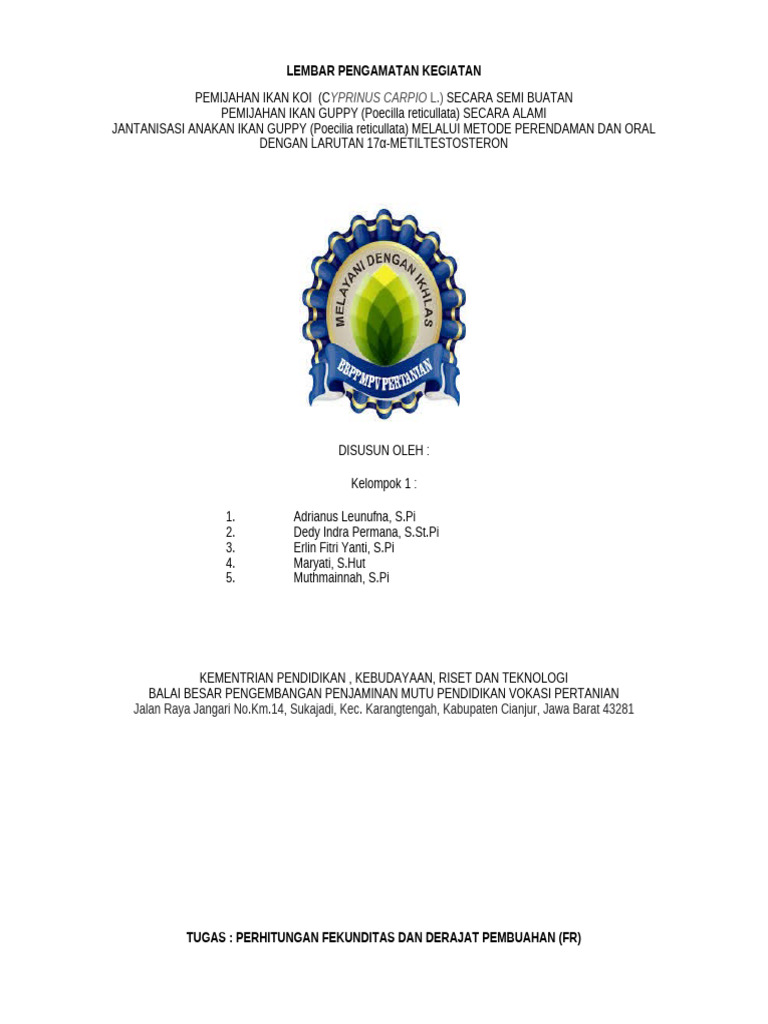 LEMBAR PENGAMATAN KEGIATAN | PDF