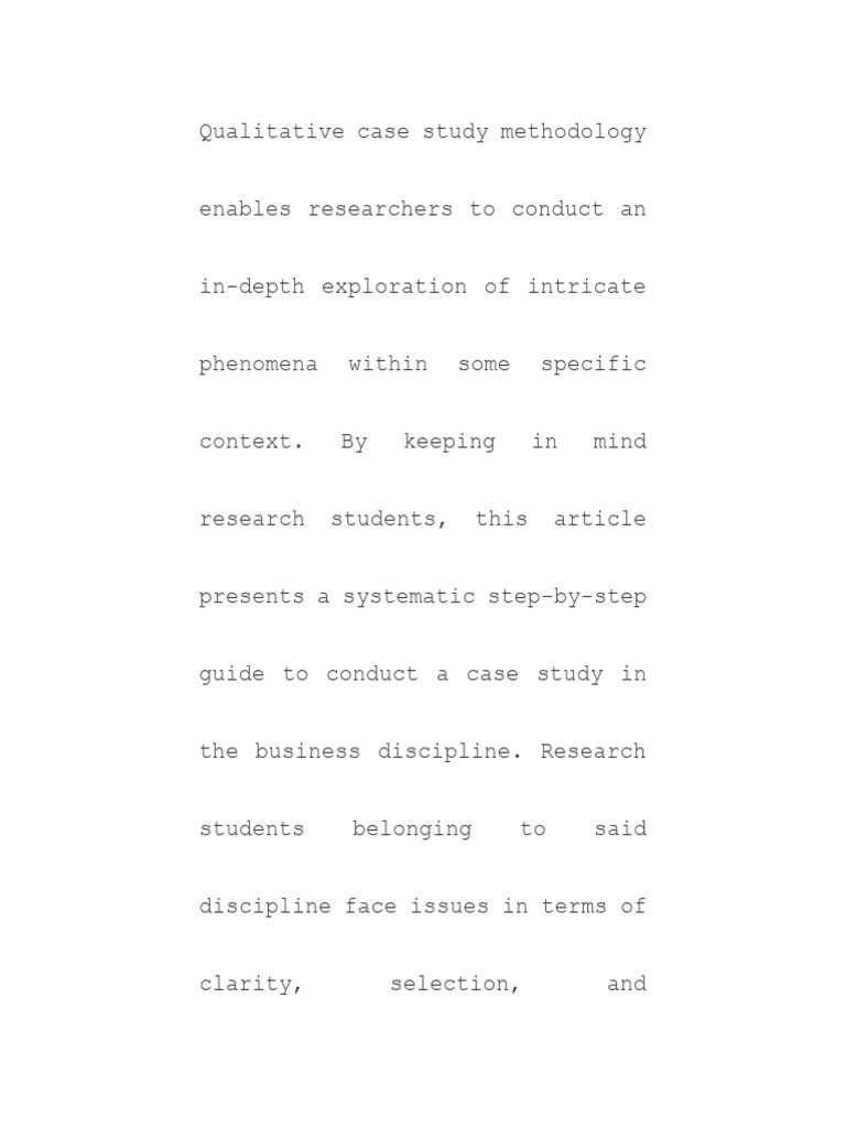 Qualitative case study | PDF