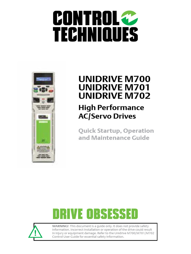 Unidrive M70x Startup Guide | PDF | Electric Motor | Parameter (Computer Programming)
