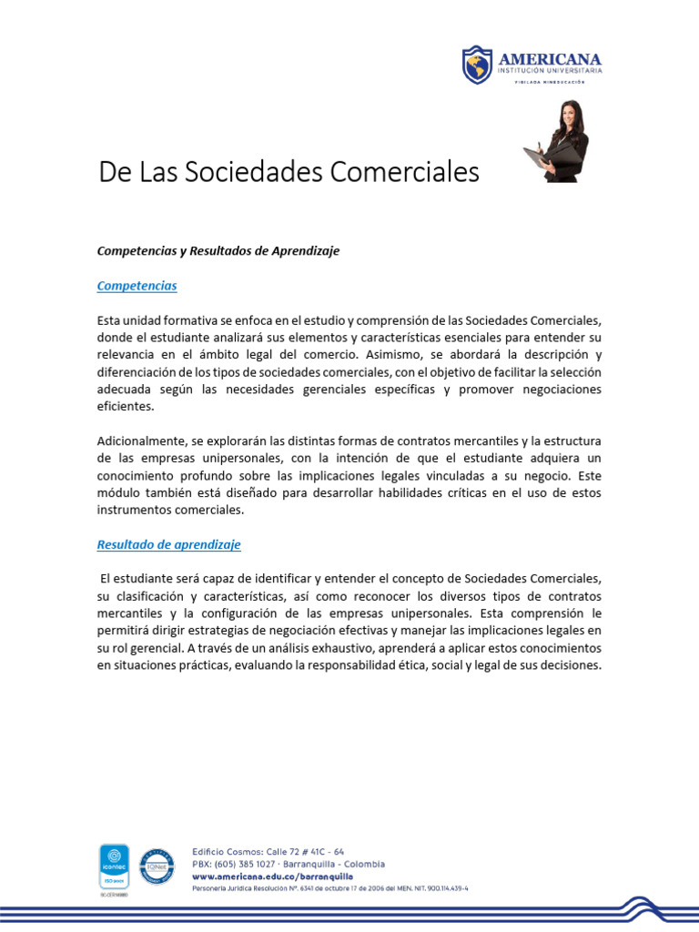 Tipos de Sociedades Comerciales en Colombia | PDF | Sociedad | Sociedad de responsabilidad limitada