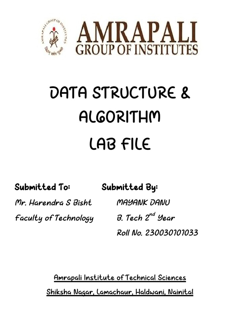 DSA Cover Page | PDF