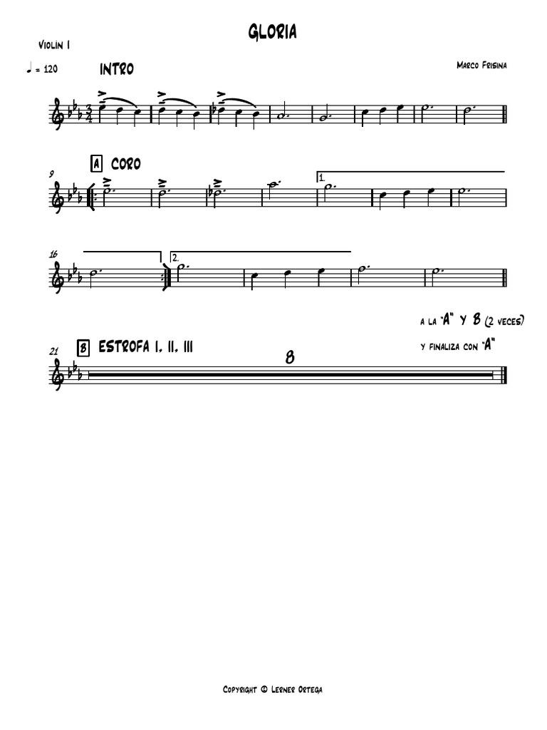 Gloria - Violín i - 2024-01-12 2249 - Violín i | PDF