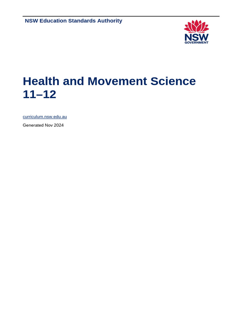 NESA - Health - and - Movement - Science - 11 - 12 - 2023 (S6) | PDF ...