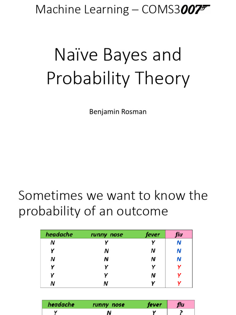 2022 Naive Bayes and Probability | PDF | Probability Distribution | Probability