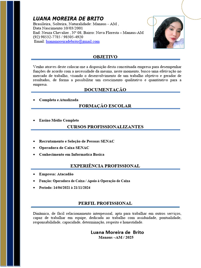 CV - Luana 2025 | PDF