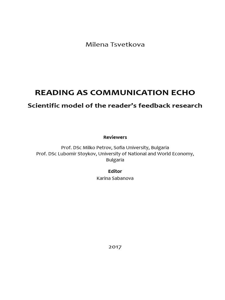 Reading As Communication Echo | PDF | Communication | Science