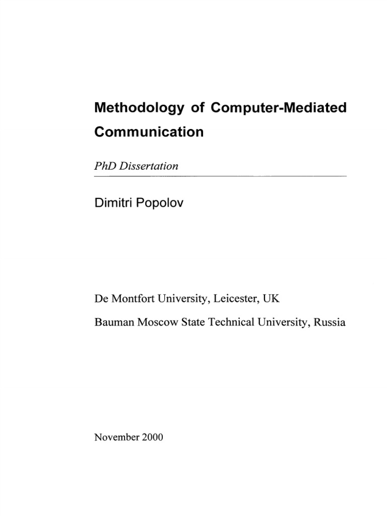 Methodology of Computer-Mediated Communication | PDF | Theory | Communication