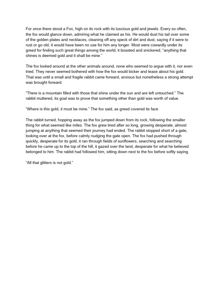 Fable Writing Assignment 2nd Draft | PDF