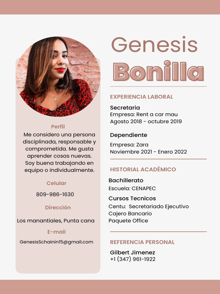 Perfil Profesional de Genesis Bonilla | PDF