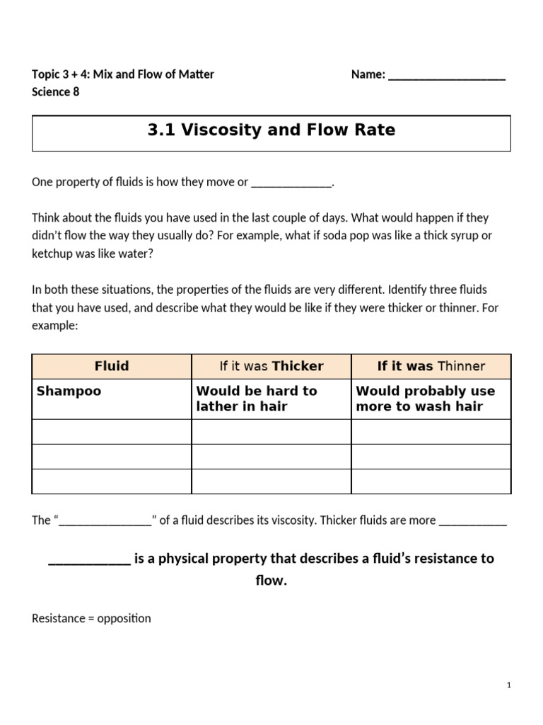 Topic 3+4 Blank Workbook | PDF | Litre | Buoyancy