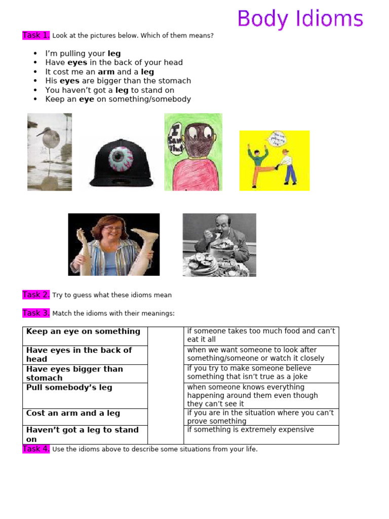 Body Idioms and Their Meanings | PDF