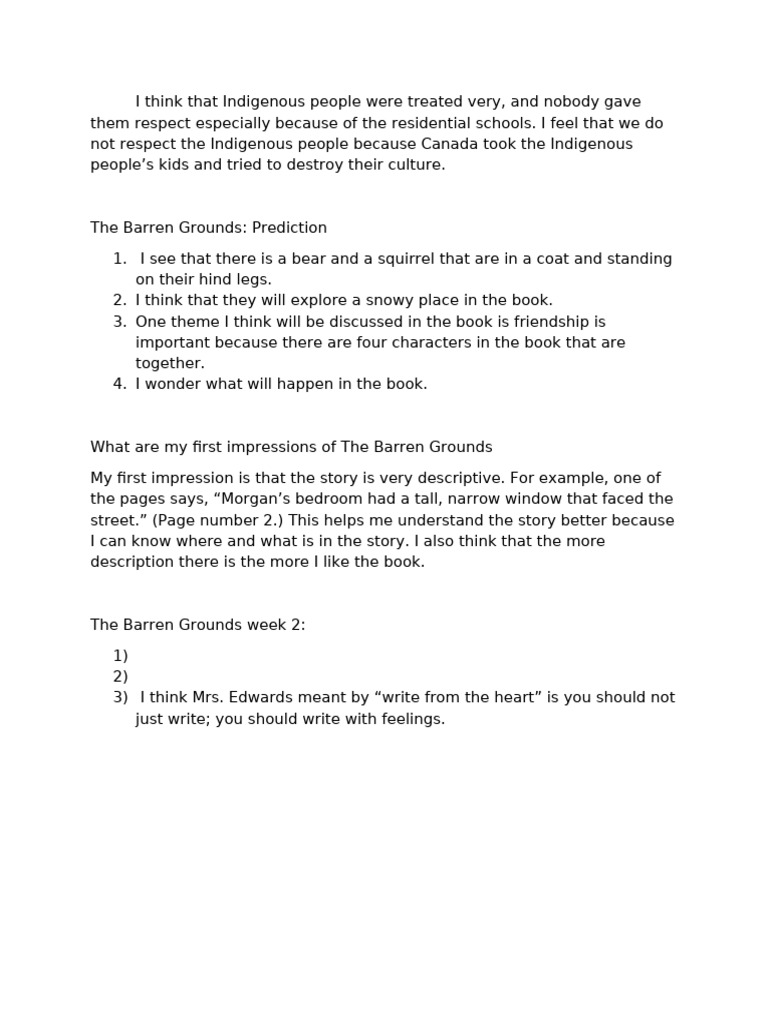 The Barren Grounds Journal | PDF