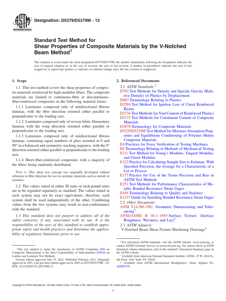 Astm D 5379-05 | PDF | Composite Material | Young's Modulus