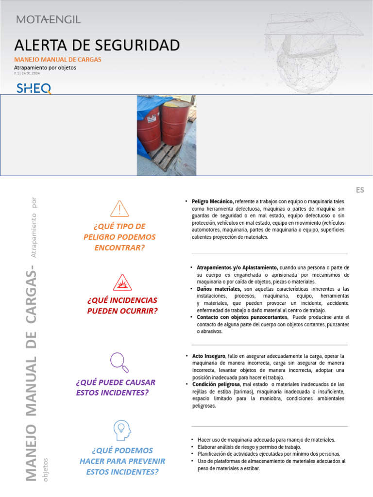 N° 6 Lesson Learned - Safety Alert - PREMEPSA | PDF