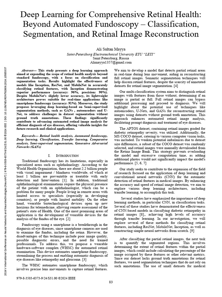 Deep Learning For Comprehensive Retinal Health Beyond Automated ...