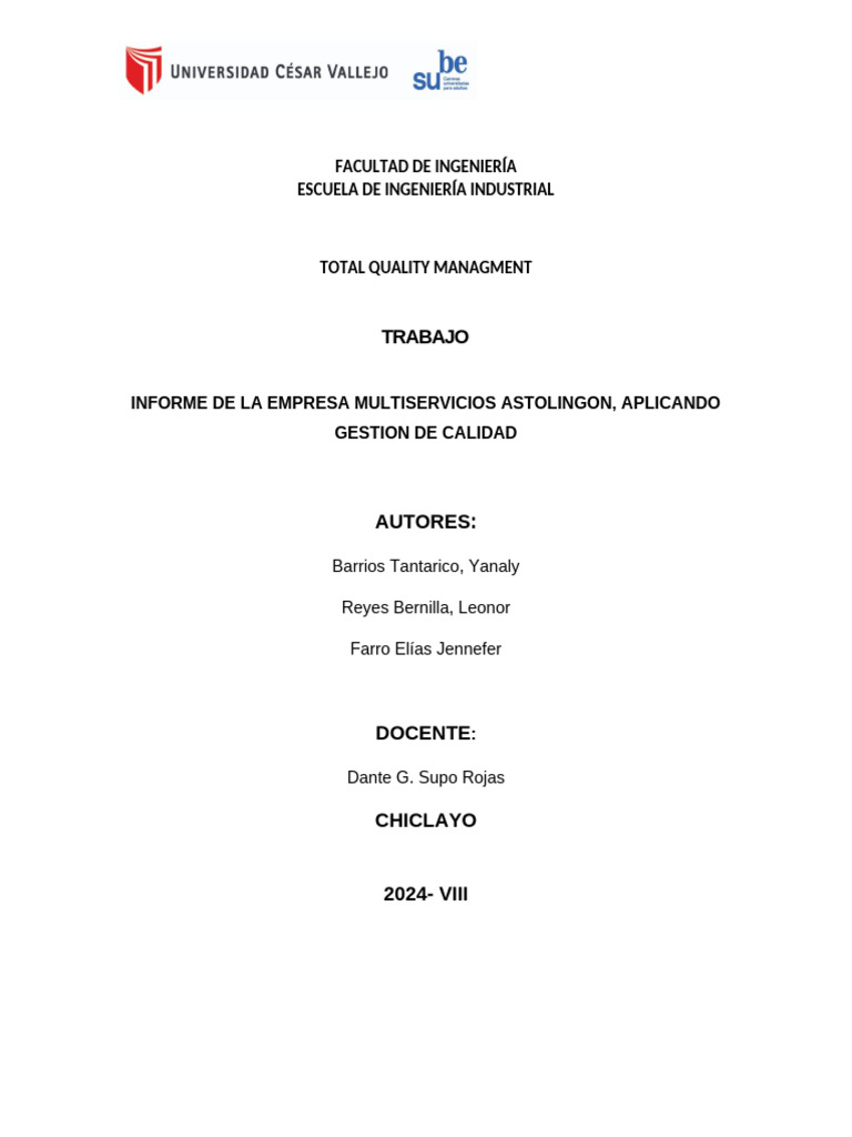 INFORME_FINAL EXPOSICION--- (1) | PDF | Calidad (comercial) | Textiles