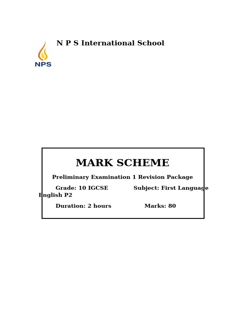 IGCSE Grade 10 English Exam Marking Guide | PDF | Accuracy And ...