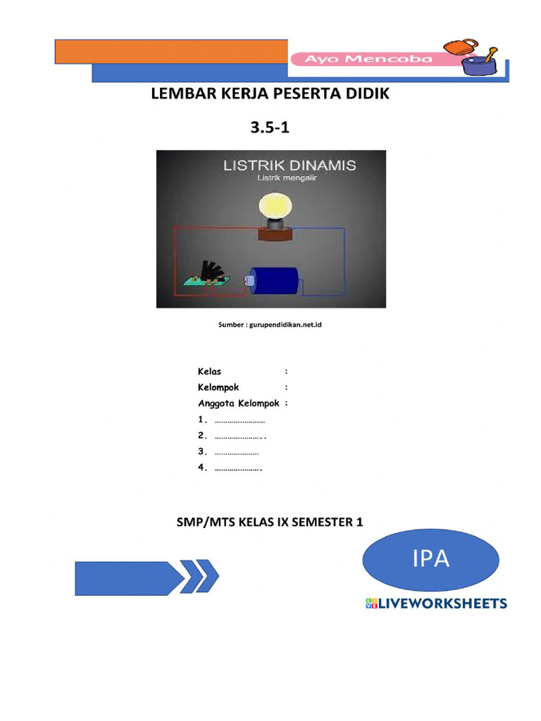 LKPD Listrik Dinamis Phet Colorado | PDF