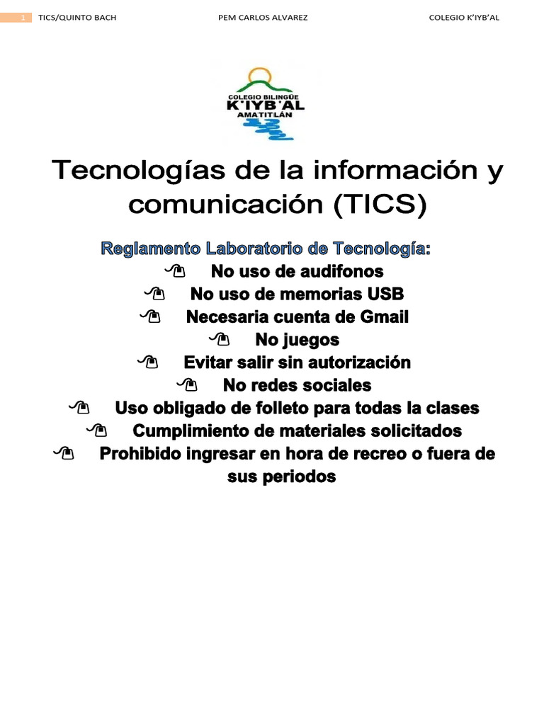 Folleto 5to.tics | PDF | Microsoft Word | Tecnología de información y comunicaciones