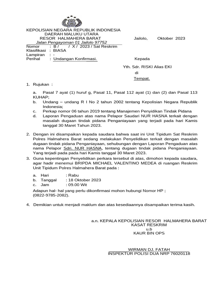 UNDANGAN Riski EKi (Nur Hasna) | PDF