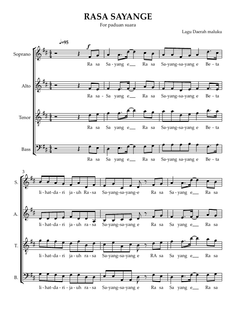 RASA SAYANGE_1_1_1_1 - Score and Parts | PDF