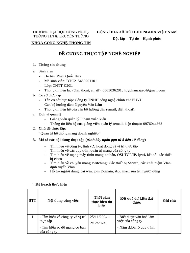 ĐỀ CƯƠNG TTTN_Phan Quoc Huy | PDF