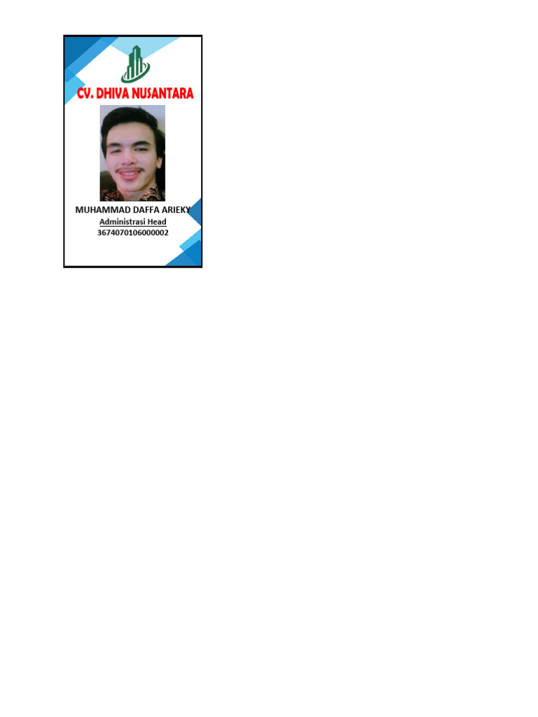 ID CARD CV Dhiva Nusantara | PDF
