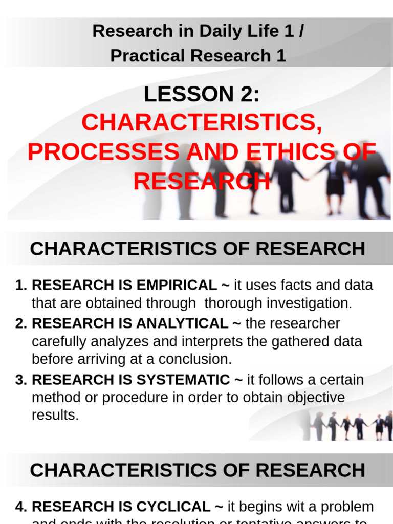 Lesson 2 ~ Characteristics, Processes, Ethics of Research | PDF | Inquiry | Hypothesis