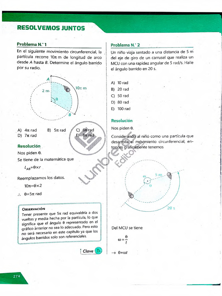 Ejerci Resueltos Mov Circ Uniforme 2 | PDF | Cinemática | Espacio