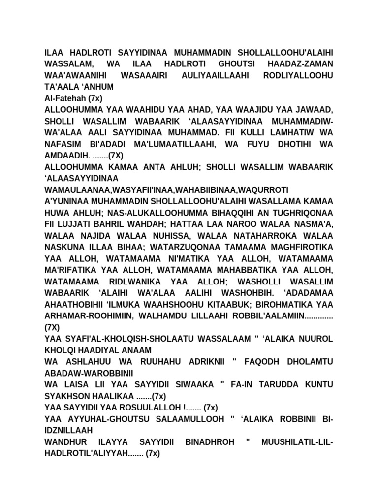 Aurot Mujahadah 717 | PDF