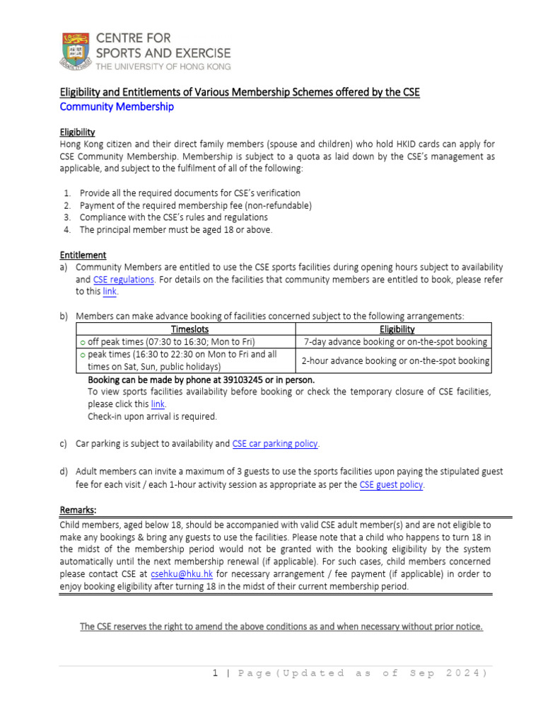 Membership - Eligibility and Entitlements (CM) | PDF | Fee