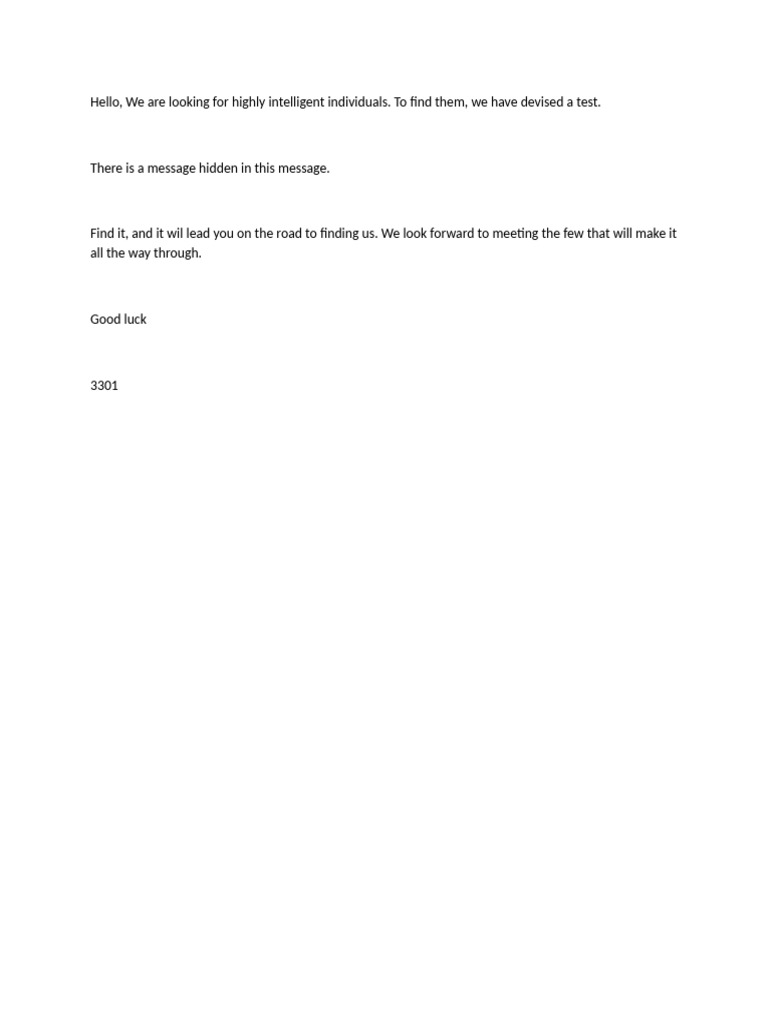 Hidden Message Intelligence Test | PDF