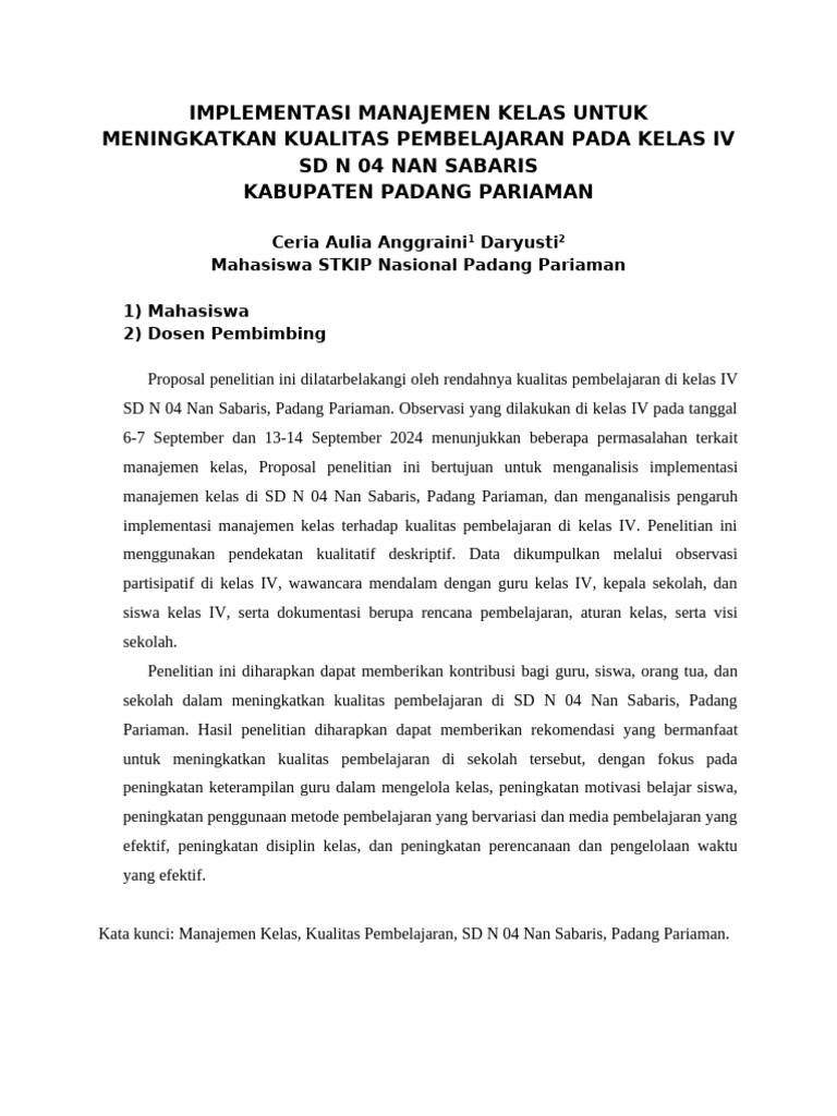 RINGKASAN PROPOSAL | PDF