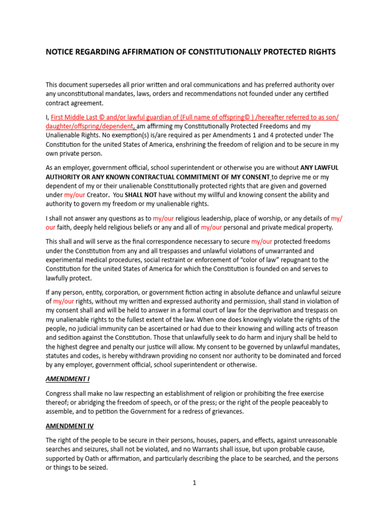 Notice of Constitutional Rights | PDF | Civil Rights Act Of 1964 ...
