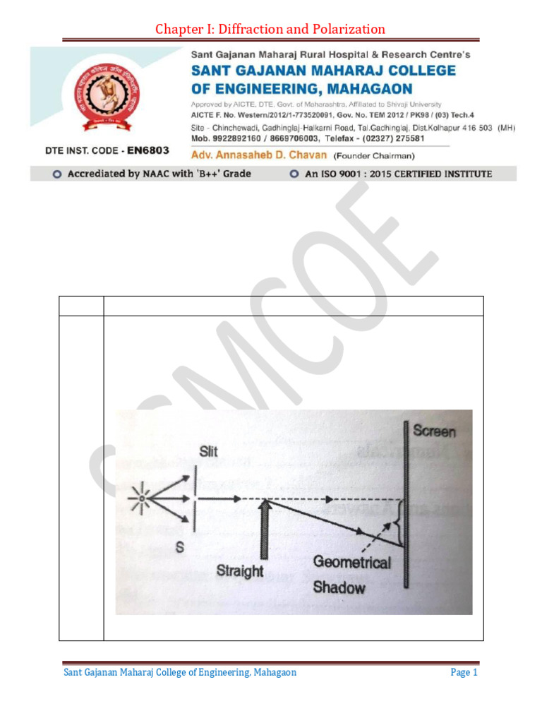 Diffraction And Polarization 1 Pdf Diffraction Angular Resolution