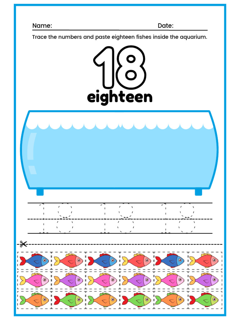 Number 18 Worksheet | PDF