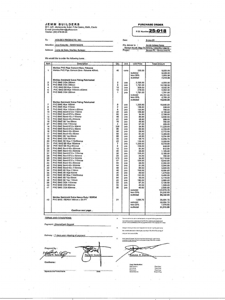 PO25-018 & 2307MOLDEX (Solara-PVCPipes&Fittings) | PDF