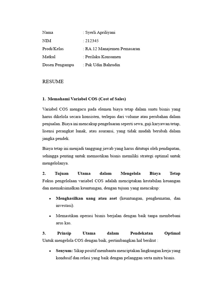 UTS Resume - Perilaku Konsumen - Syerli Apriliyani | PDF