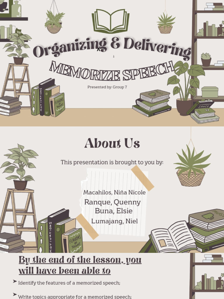 Organizing and Delivering A Memorized Speech | PDF