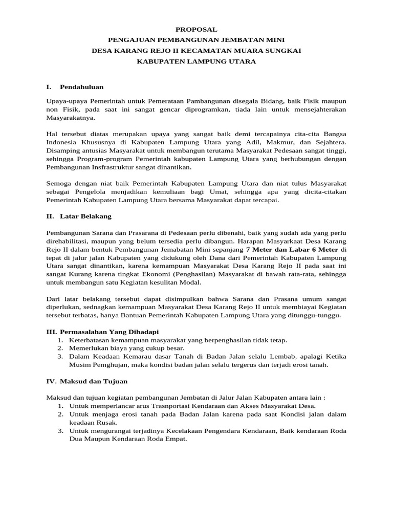 Proposal Pengajuan Jembatan | PDF