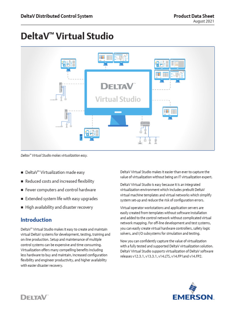 Product Data Sheet Deltav Virtual Studio Deltav en 10036938 | PDF | Virtualization | Virtual Machine