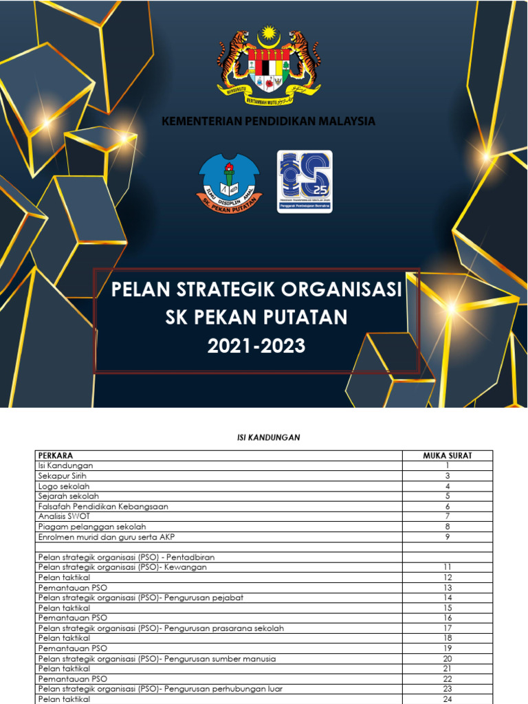 PELAN STRATEGIK ORGANISASI PSO SKPP 2021-2023 | PDF