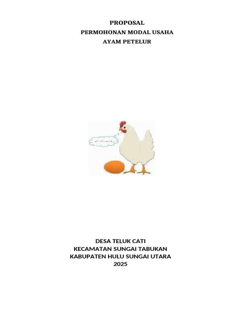 Proposal Bantuan Ayam Petelur | PDF