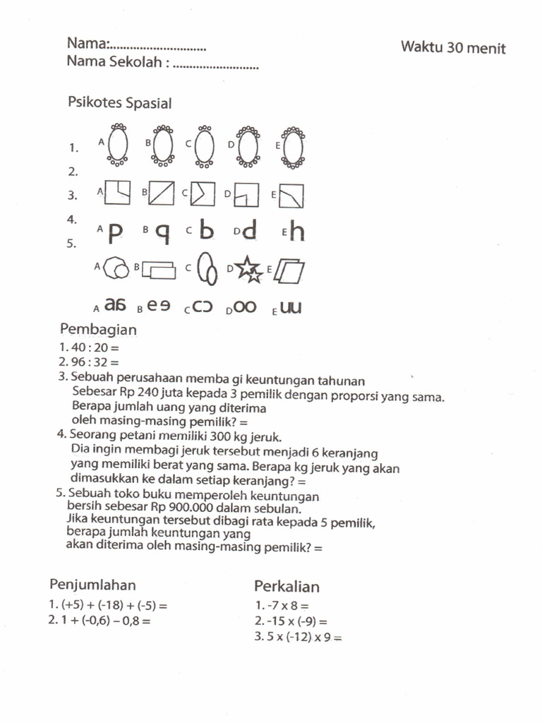 Tes Psikotes | PDF
