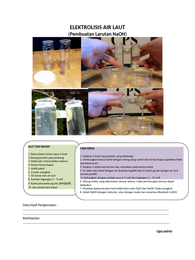 ELEKTROLISIS AIR LAUT | PDF